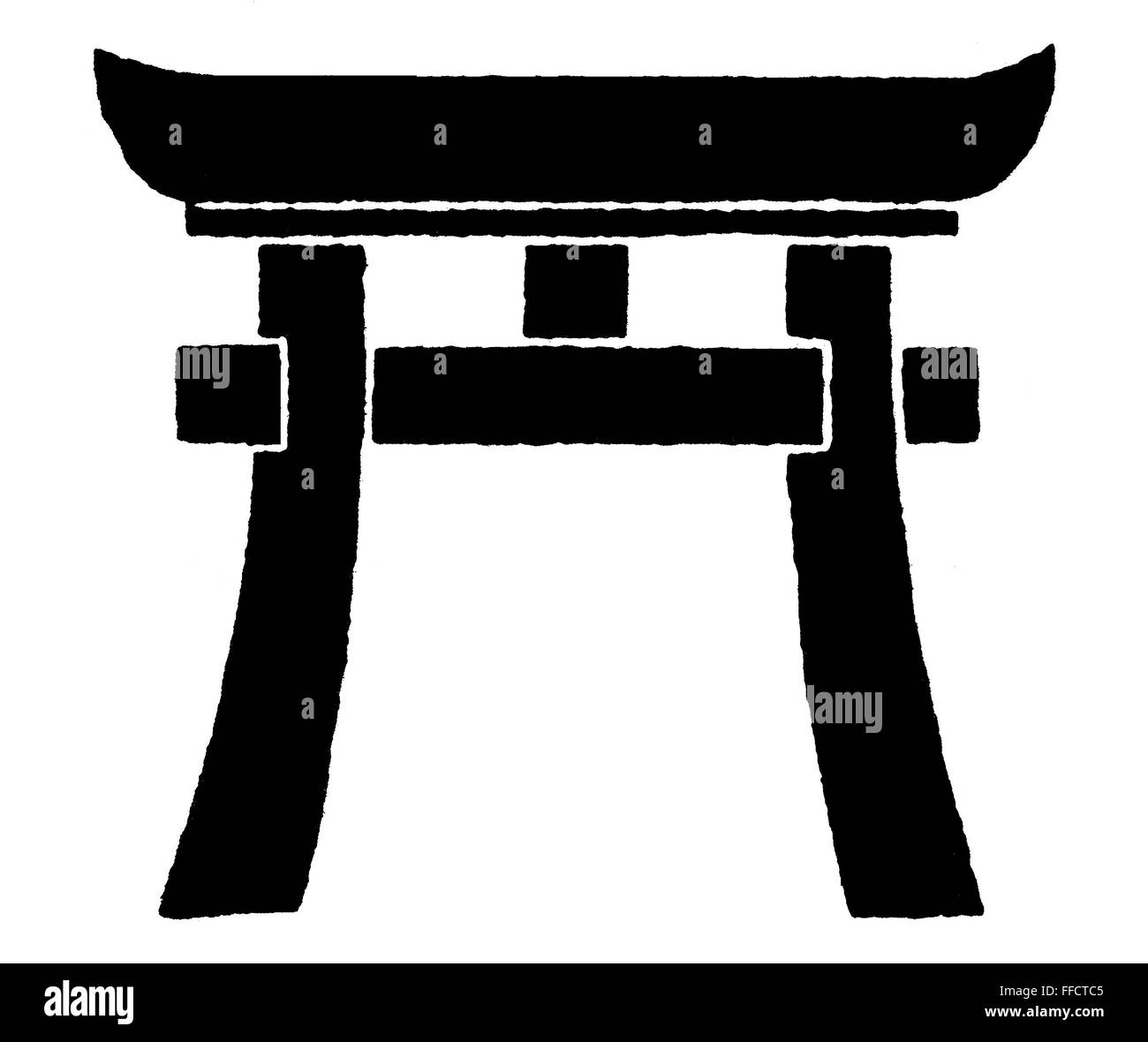 Lo Shintoismo simbolo: Torii. /Gateway nSymbolic segnando l'ingresso ...