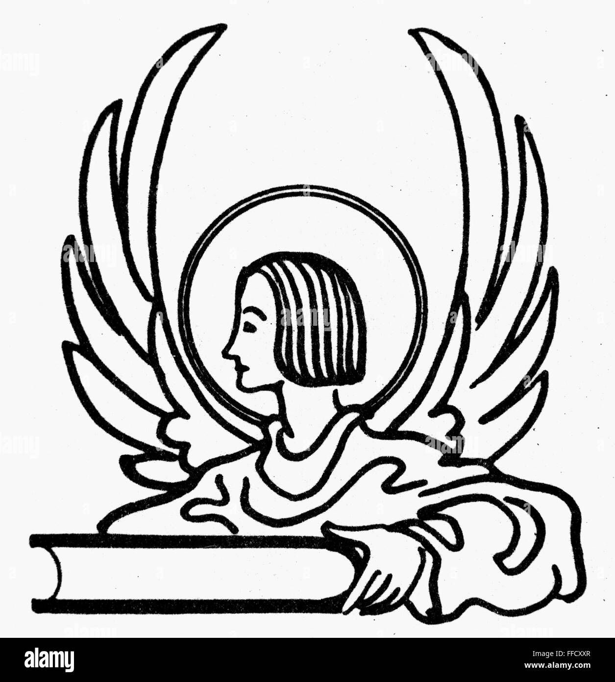 San Matteo. /NAn angelo e prenota, simbolo di San Matteo. Disegno della ...