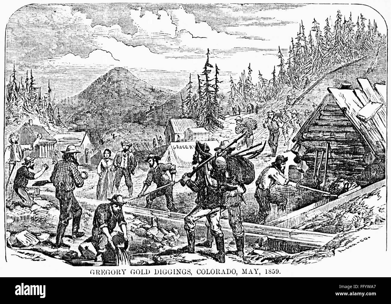COLORADO: miniere d'Oro 1859. /NGold i cercatori mining per oro a ...
