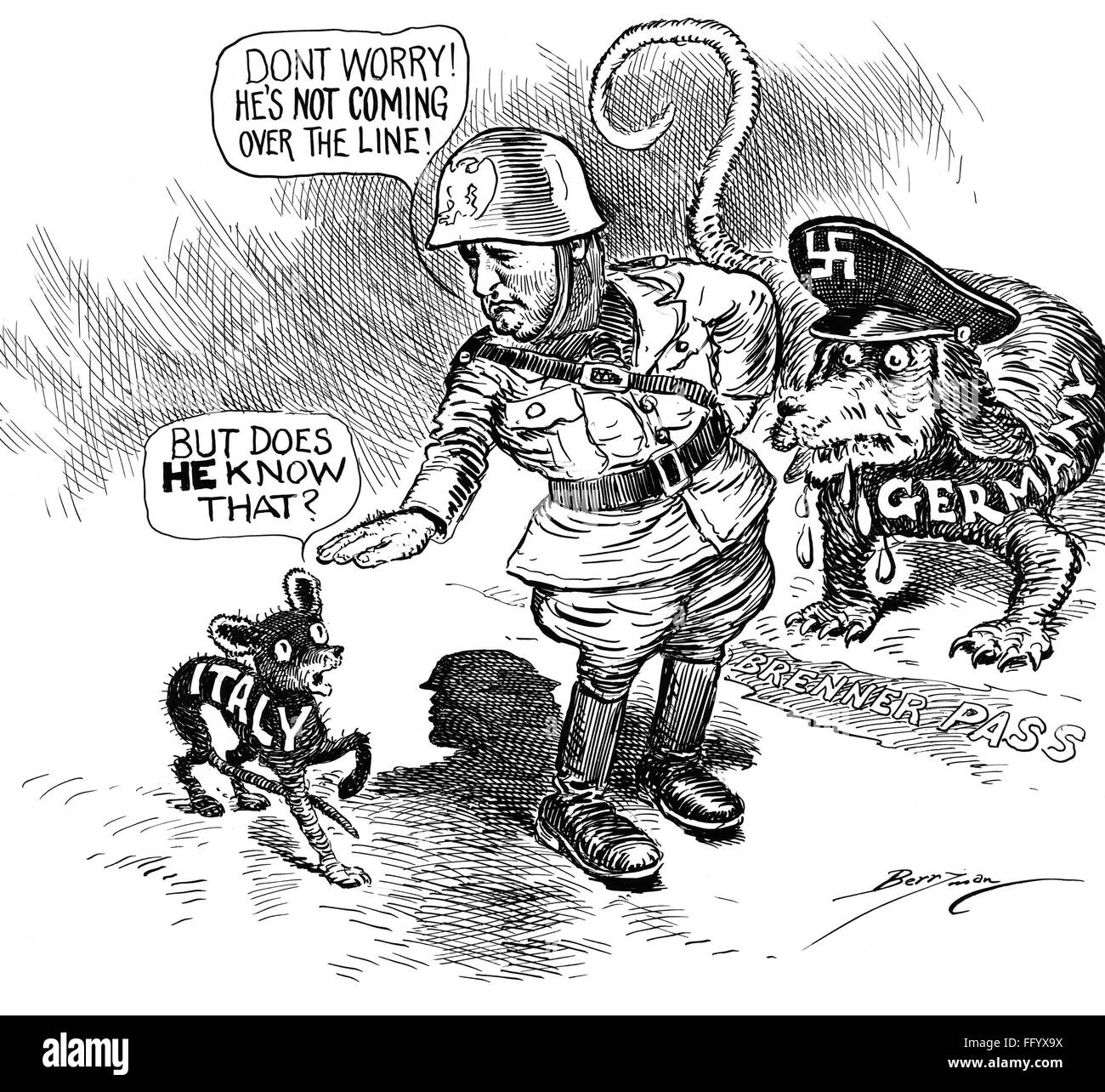 MUSSOLINI: fumetti, 1938. /NCartoon raffigurante il Primo Ministro ...