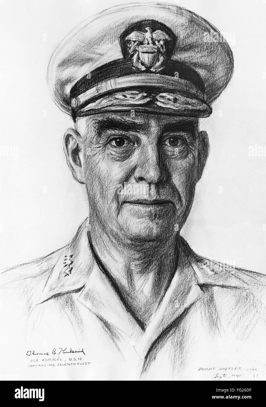 THOMAS C. KINKAID (1888-1972)./nAmerican naval officer. Disegno a ...