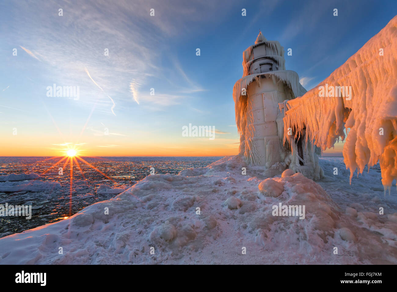 St joseph faro in inverno immagini e fotografie stock ad alta ...