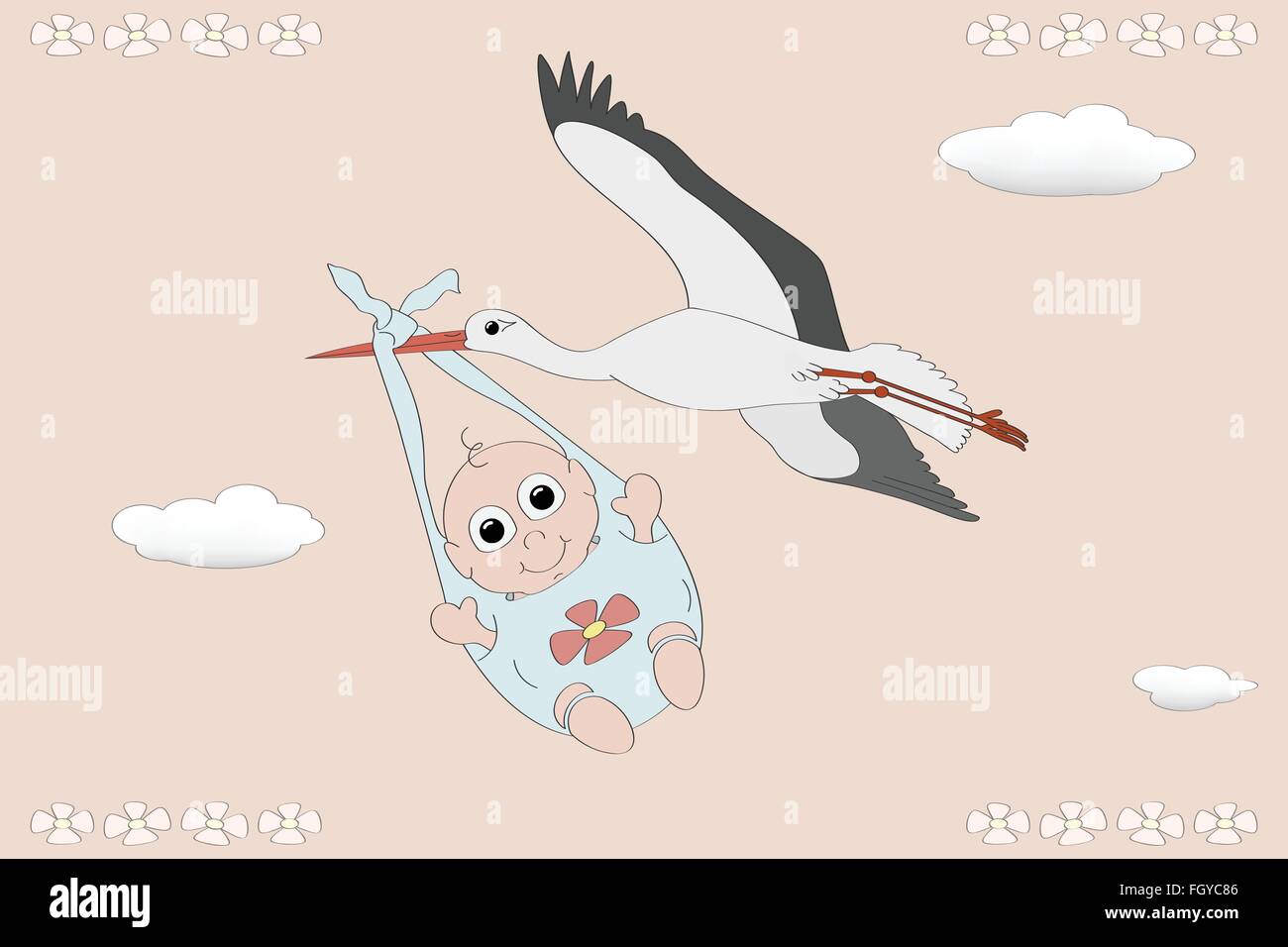 Cicogna baby Immagini Vettoriali Stock - Alamy