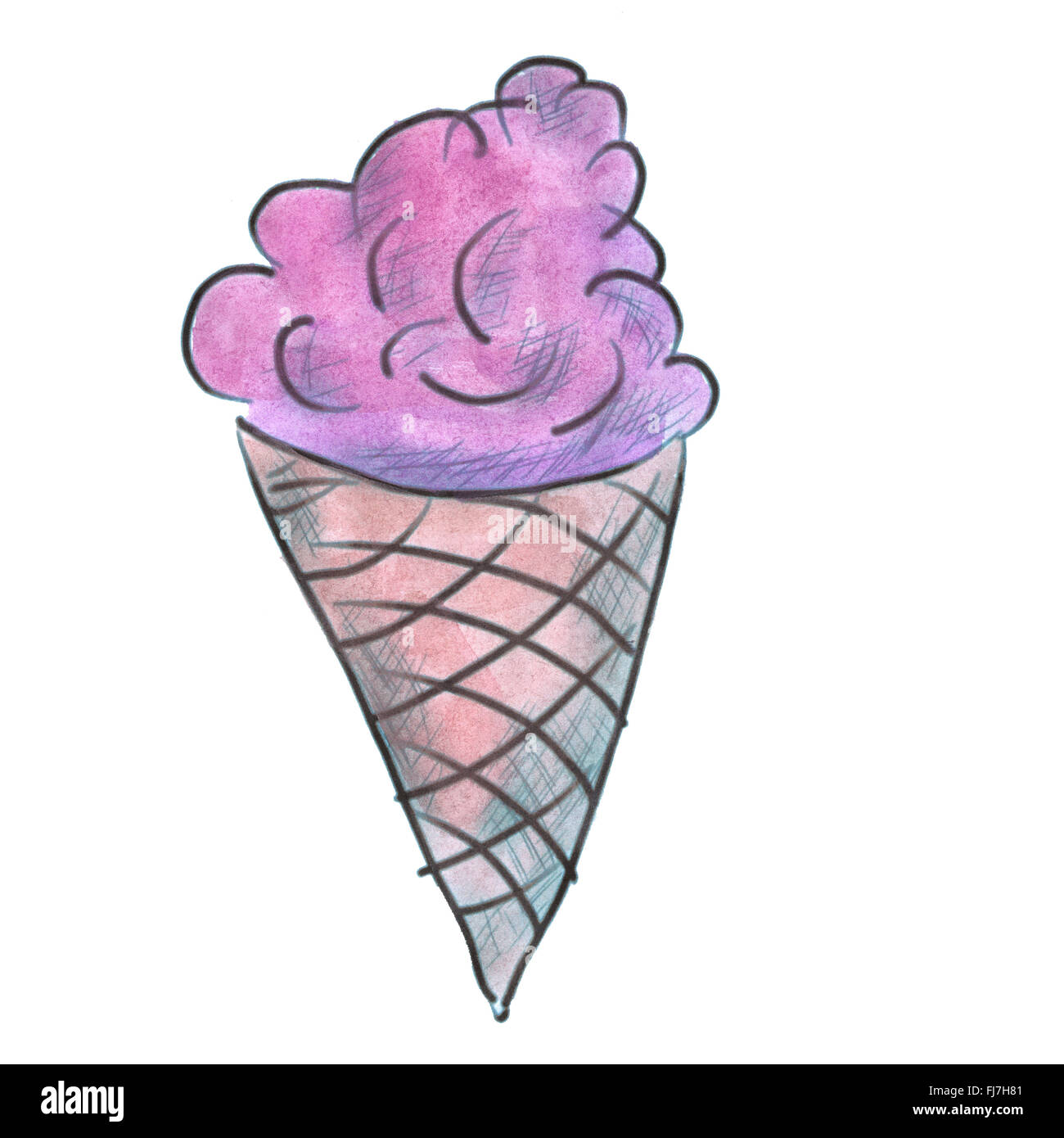 Cartoon drawing ice cream cone immagini e fotografie stock ad alta ...