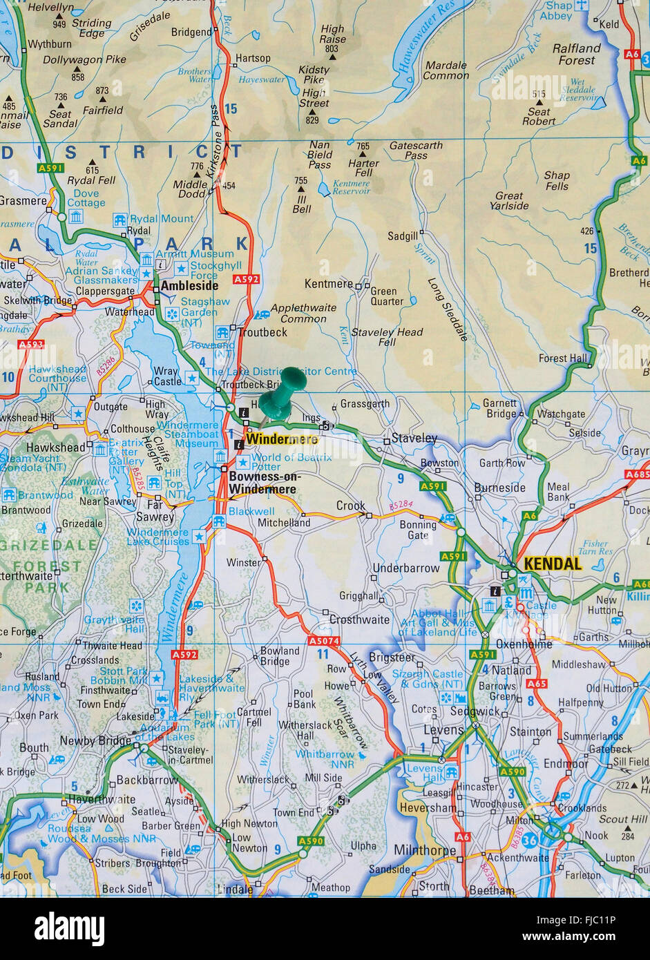 Mappa di windermere immagini e fotografie stock ad alta risoluzione - Alamy