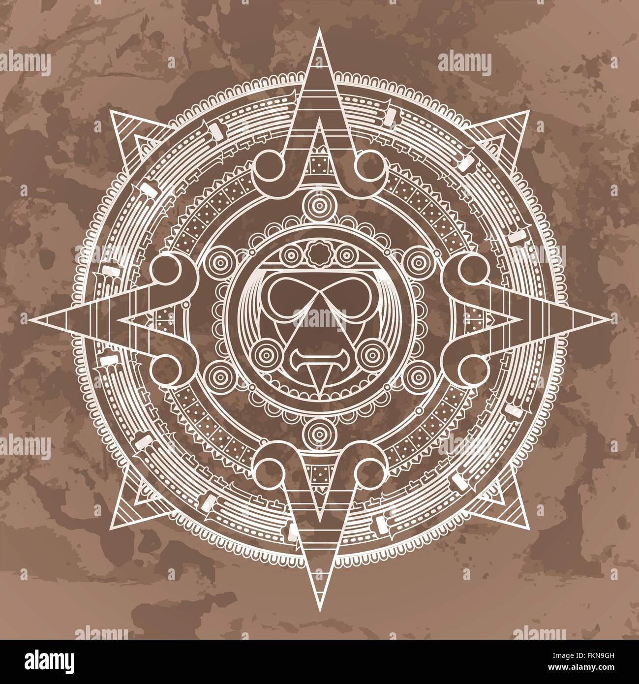 Pietra del calendario azteco nel disegno del messico immagini e ...