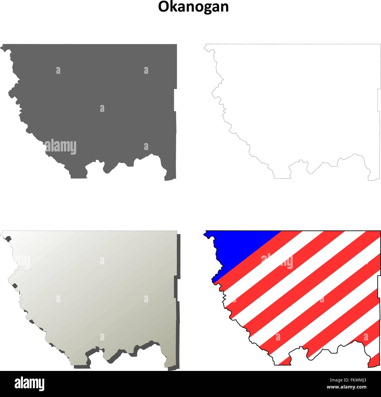 Mappa vettoriale di okanogan immagini e fotografie stock ad alta risoluzione - Alamy