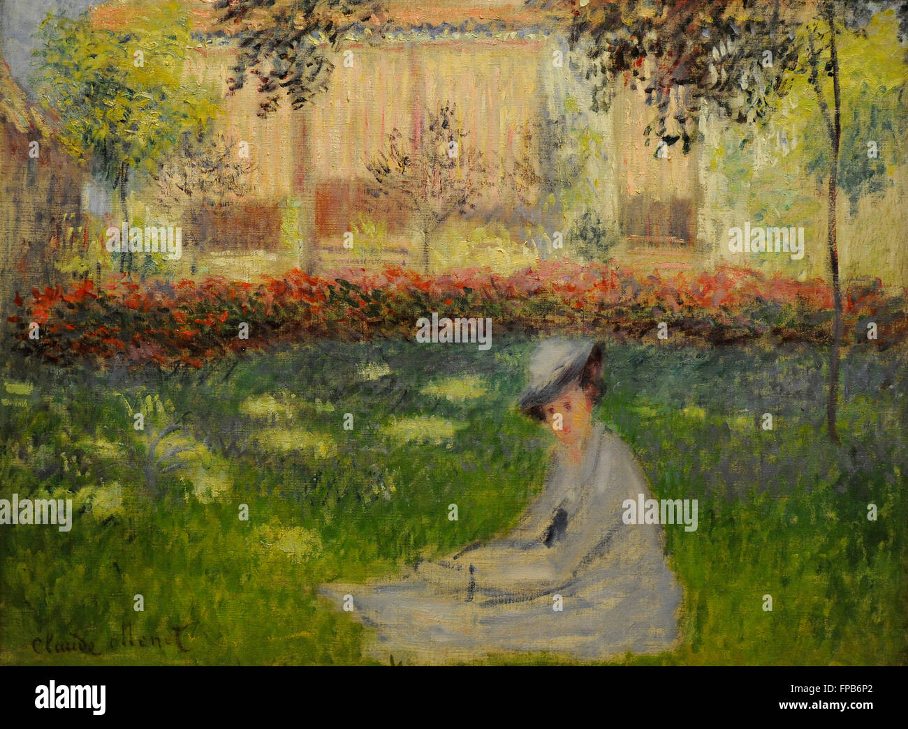 Claude monet che dipinge nel suo giardino ad argenteuil immagini e ...