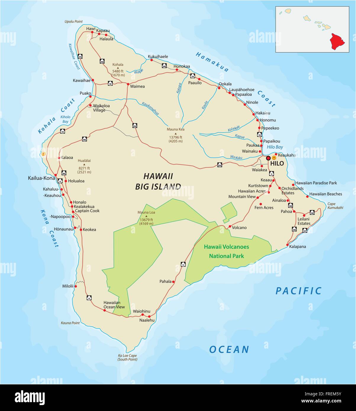 Mappa delle hawaii immagini e fotografie stock ad alta risoluzione - Alamy