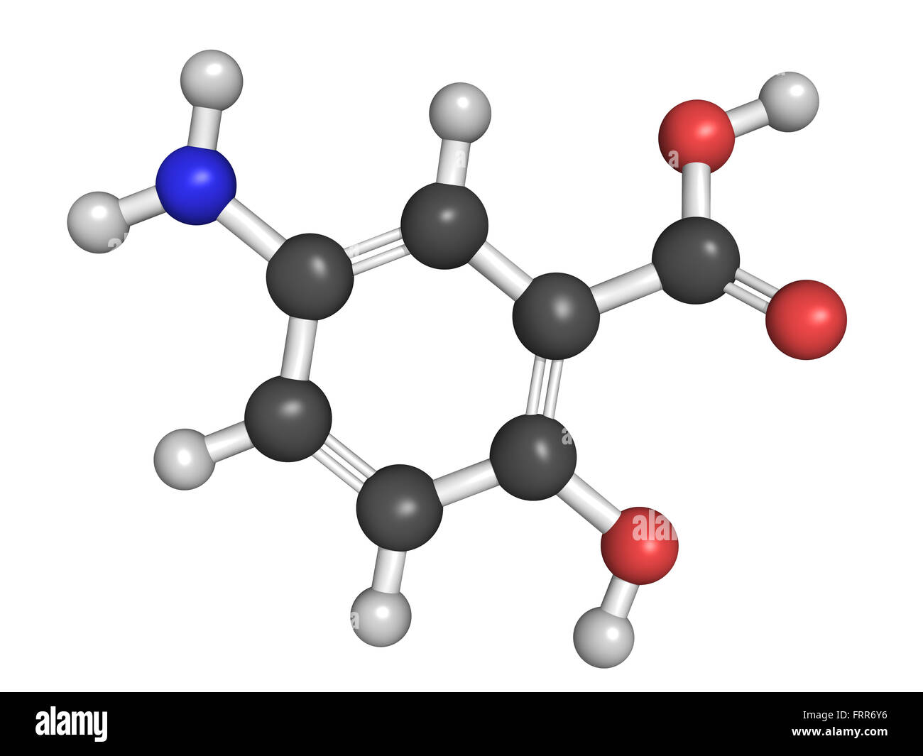 Struttura chimica di mesalazina (mesalamina, 5-aminosalicilico, 5-ASA ...