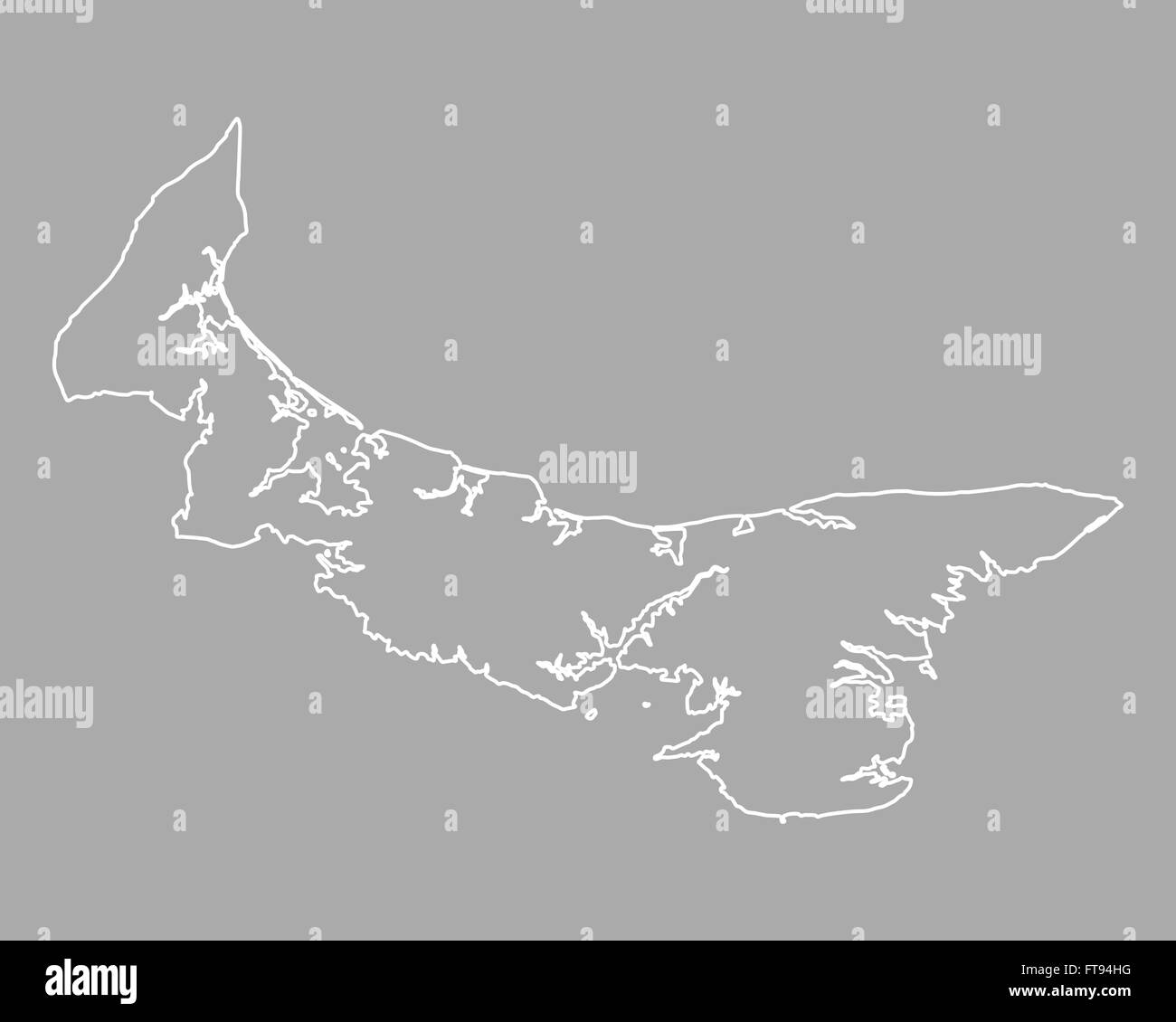 Mappa del principe edward island Foto e Immagini Stock in Bianco e Nero ...