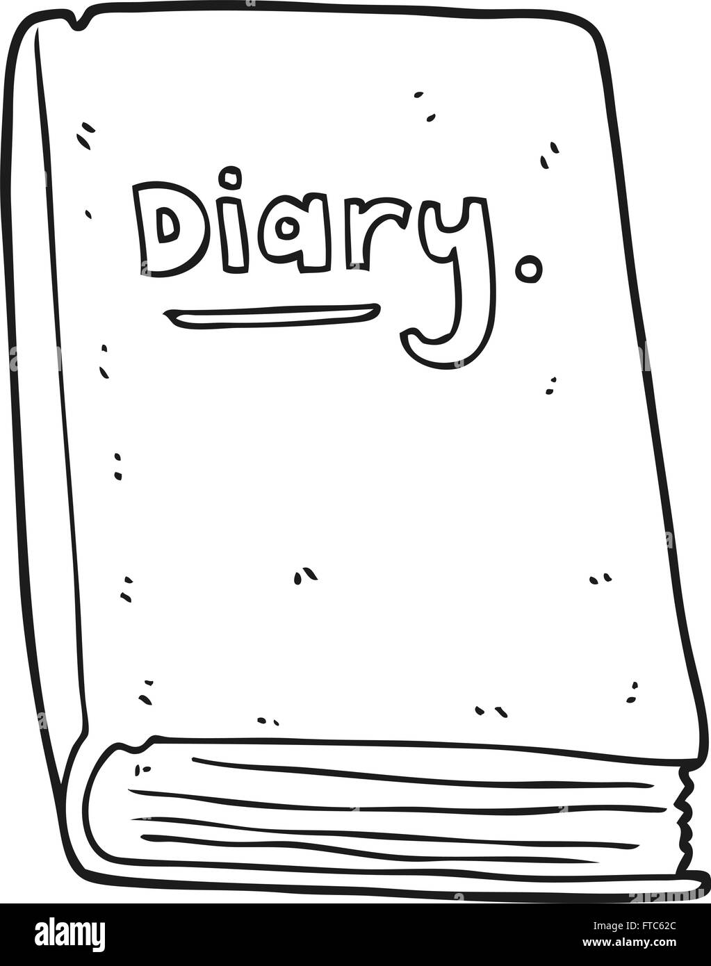 Freehand disegnati in bianco e nero diario cartoon Immagine e ...