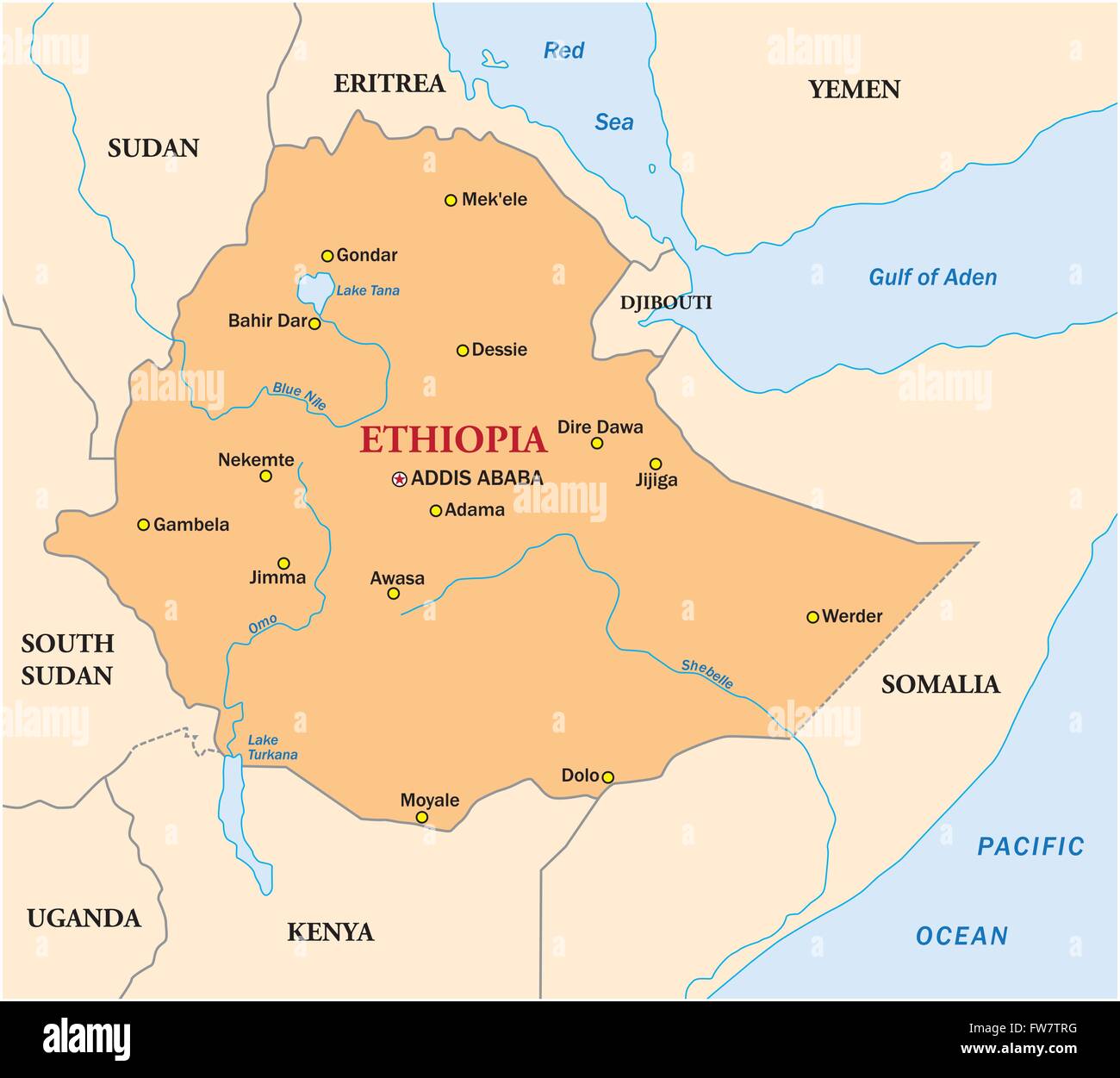 Map of ethiopia immagini e fotografie stock ad alta risoluzione - Alamy