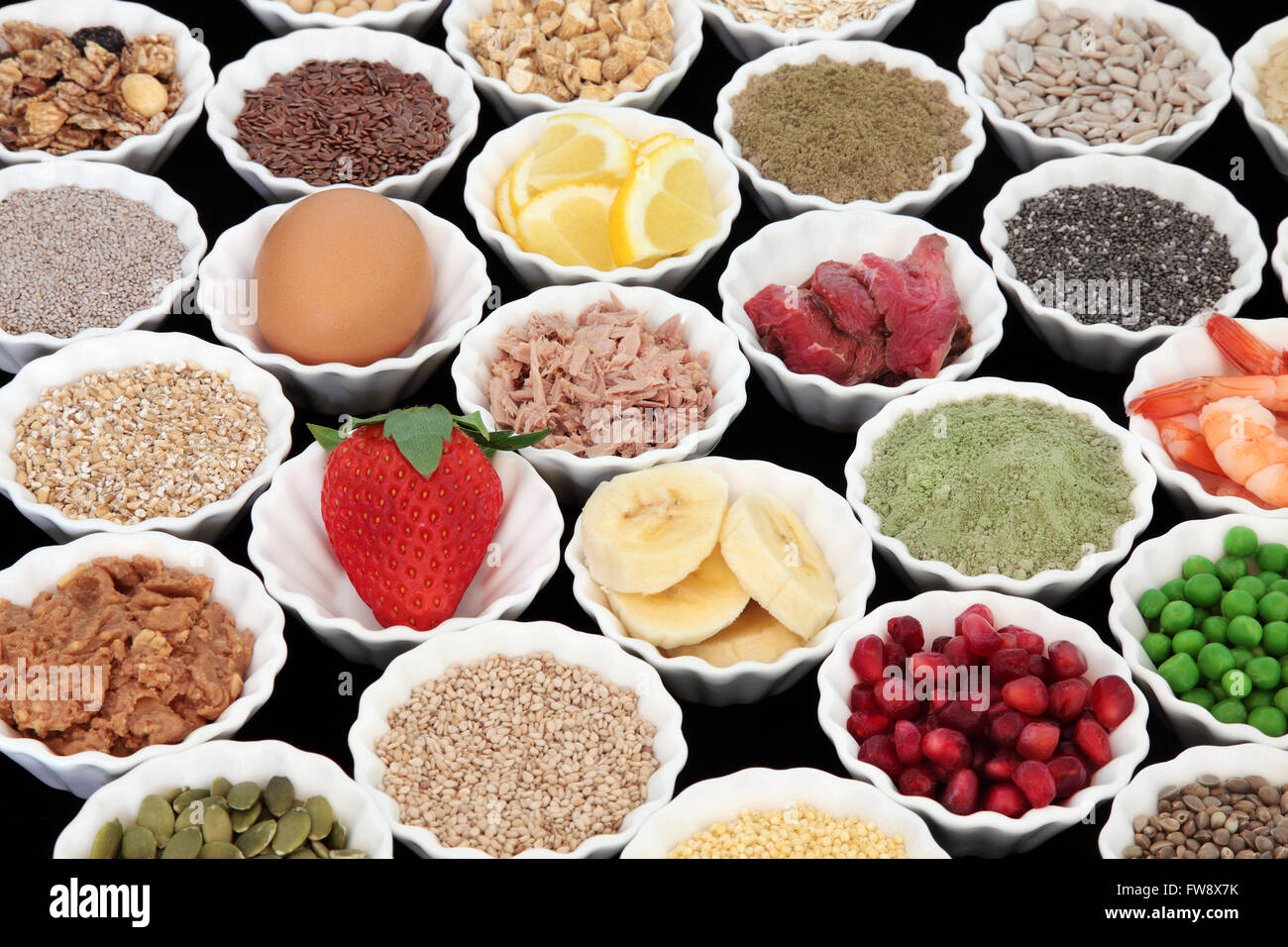 Salute del corpo e la costruzione di proteina alta super alimenti a ...