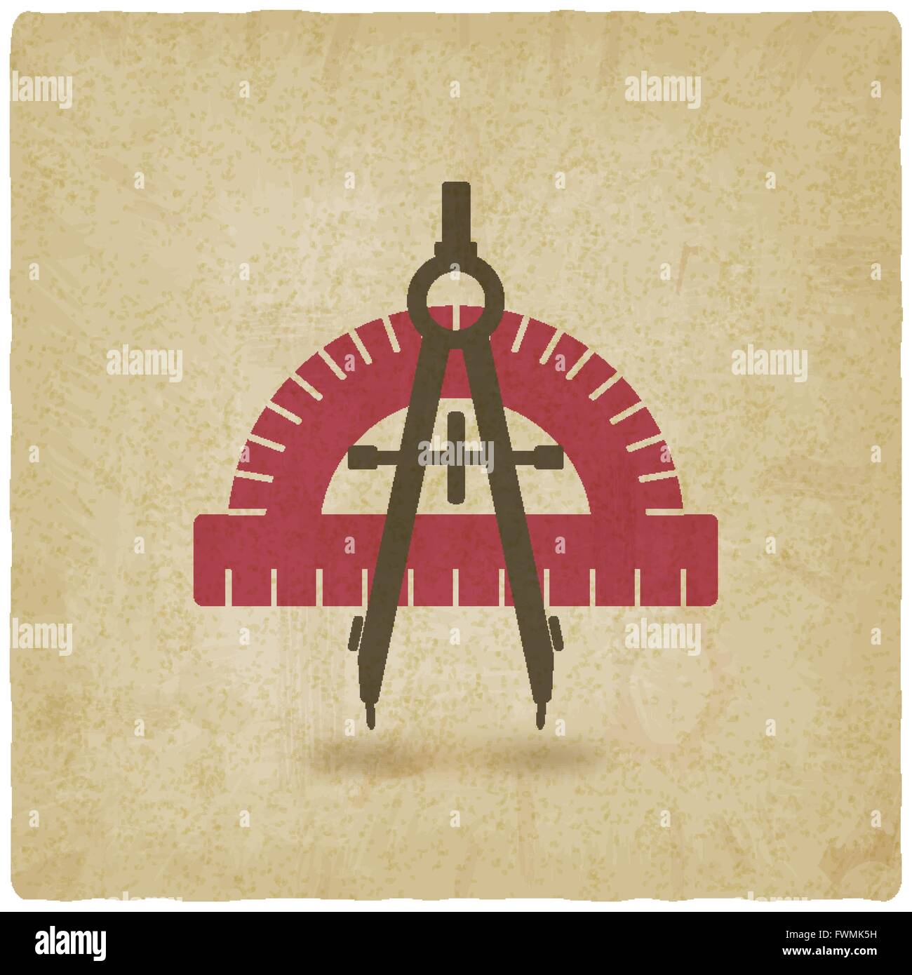 Compasso e goniometro vecchio simbolo sfondo. illustrazione vettoriale ...