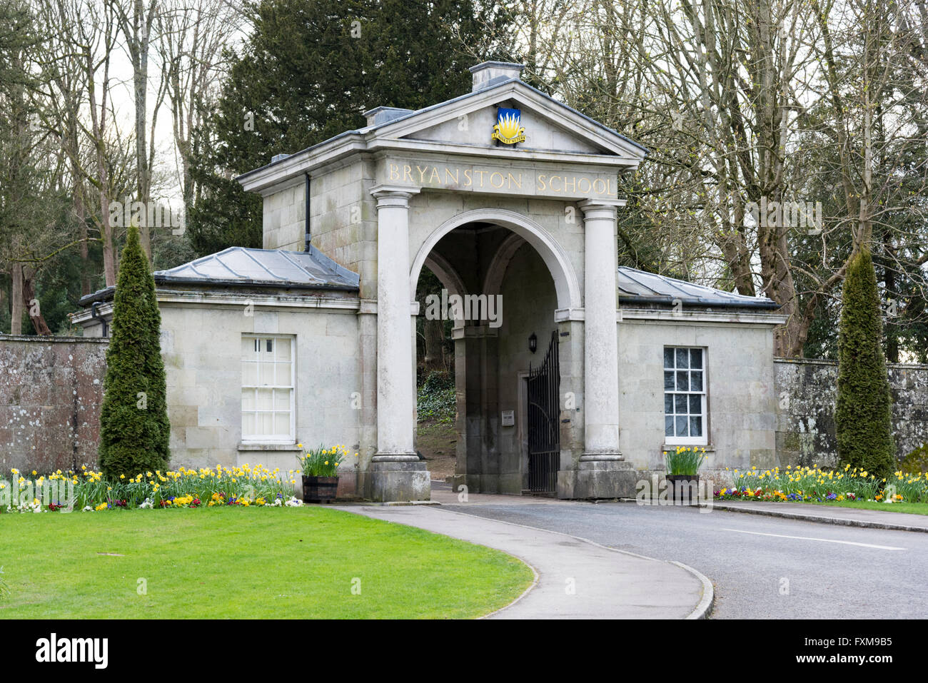 Bryanston School ingresso e gateway in Blandford Forum Dorset Regno ...