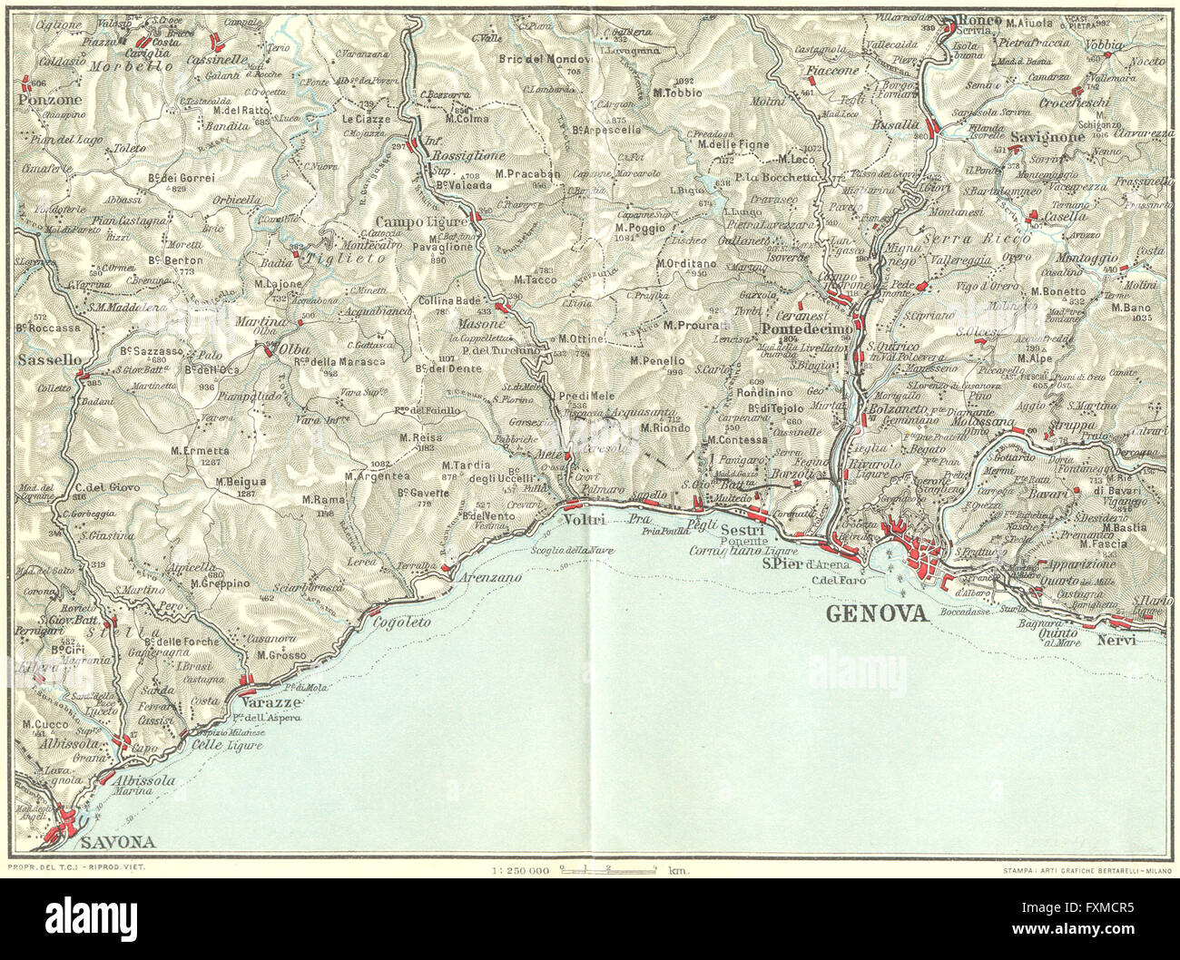 Mappa nord italia genova e torino immagini e fotografie stock ad alta ...