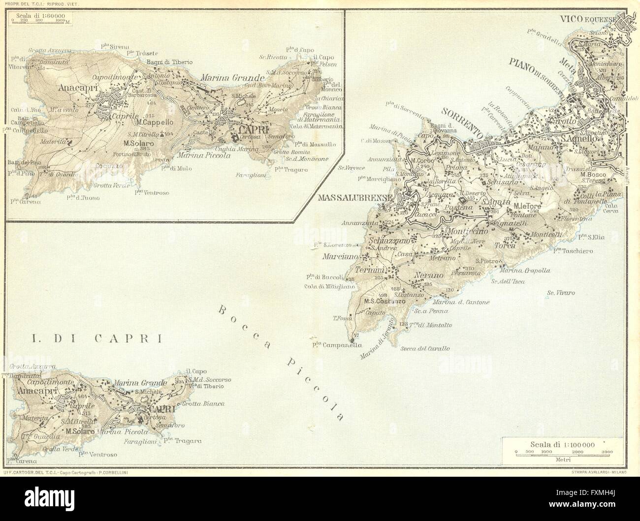 Mappa antica di capri immagini e fotografie stock ad alta risoluzione ...