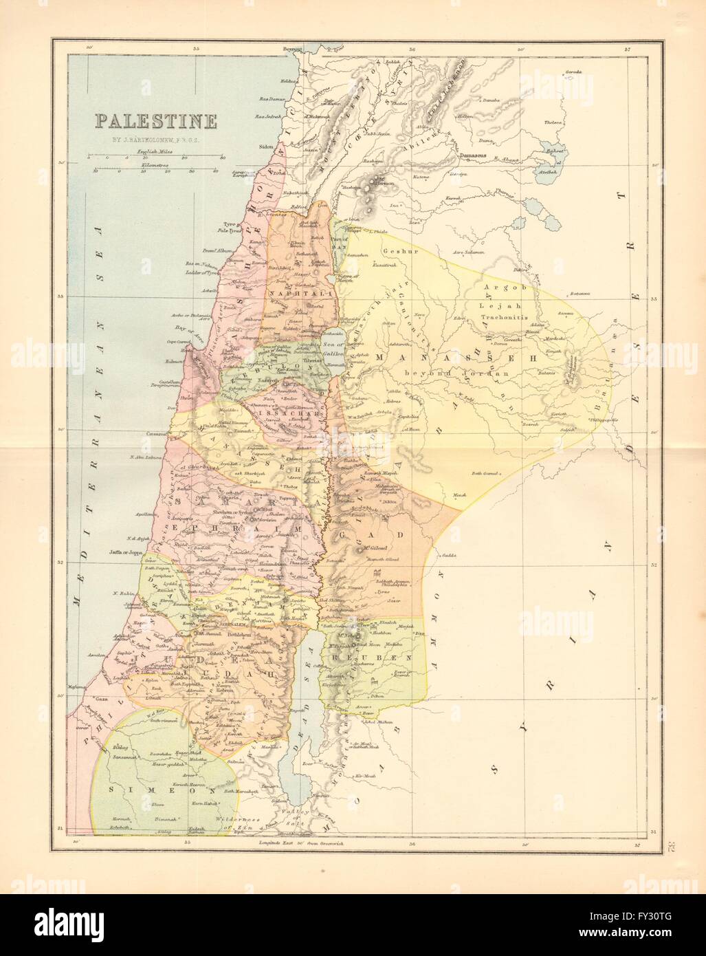 La Palestina. Dodici tribù di Israele. La giudea Samaria Galilea ...