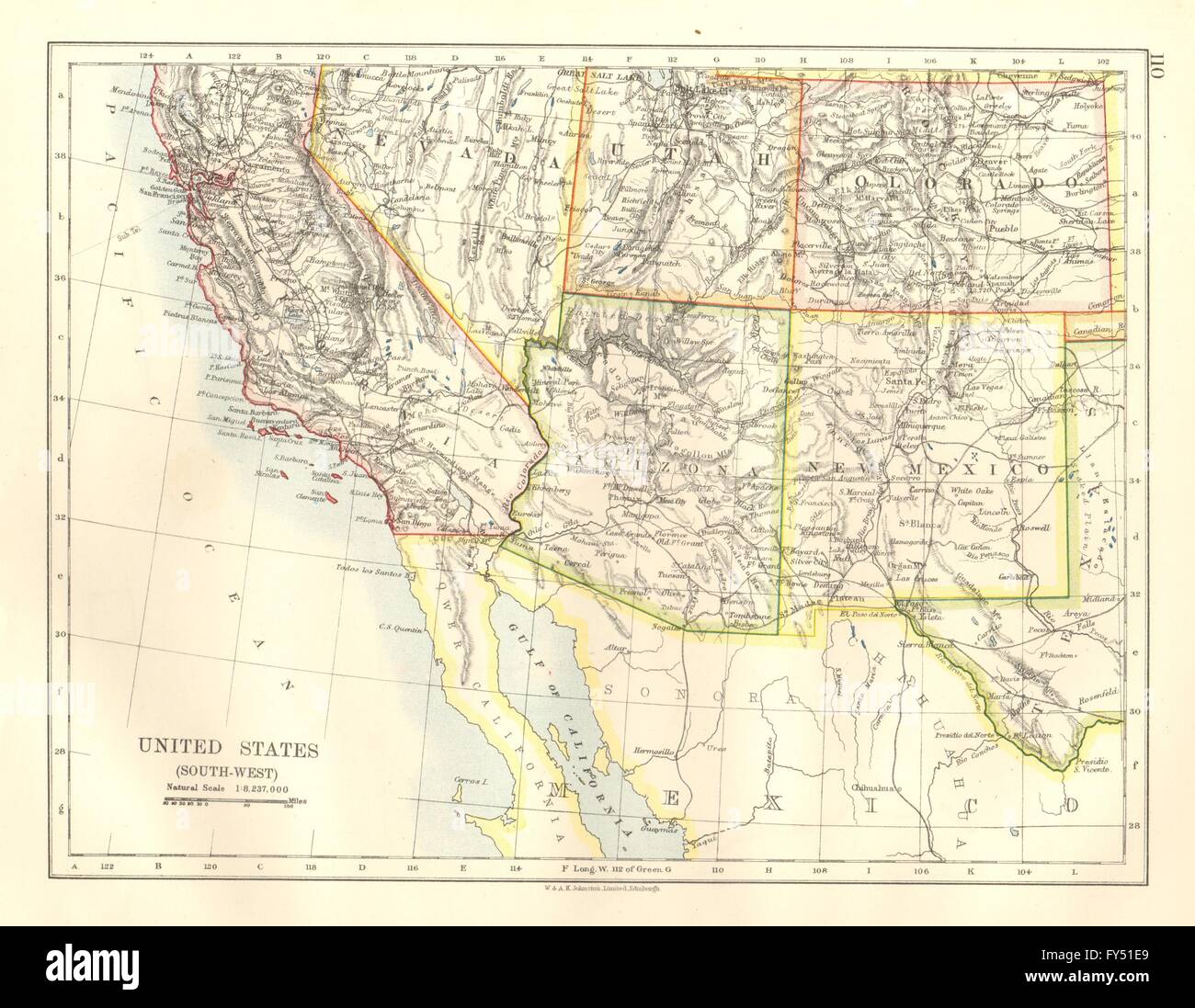 Stati Uniti d'America Sud Ovest. California Arizona NM Colorado Utah ...