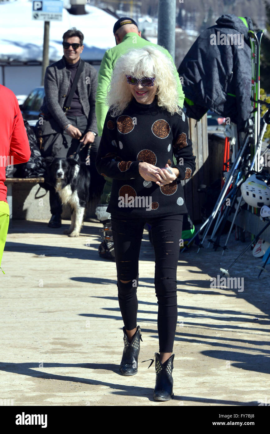 Cortina d'Ampezzo (BL) Donatella Rettore con suo marito Claudio Rego ...