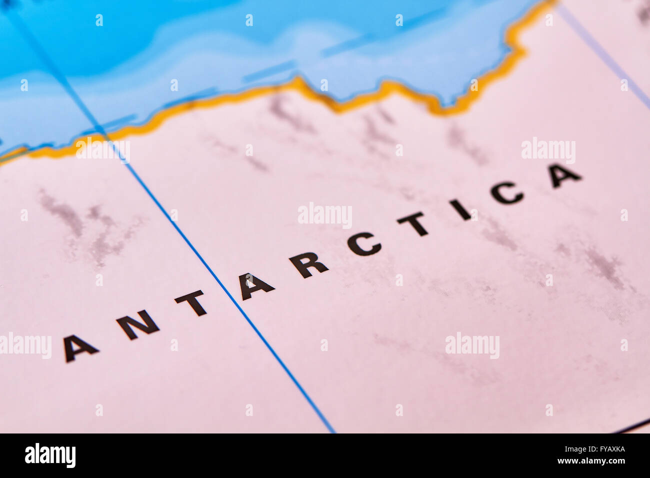 L'Antartide continente sulla mappa del mondo Foto stock - Alamy