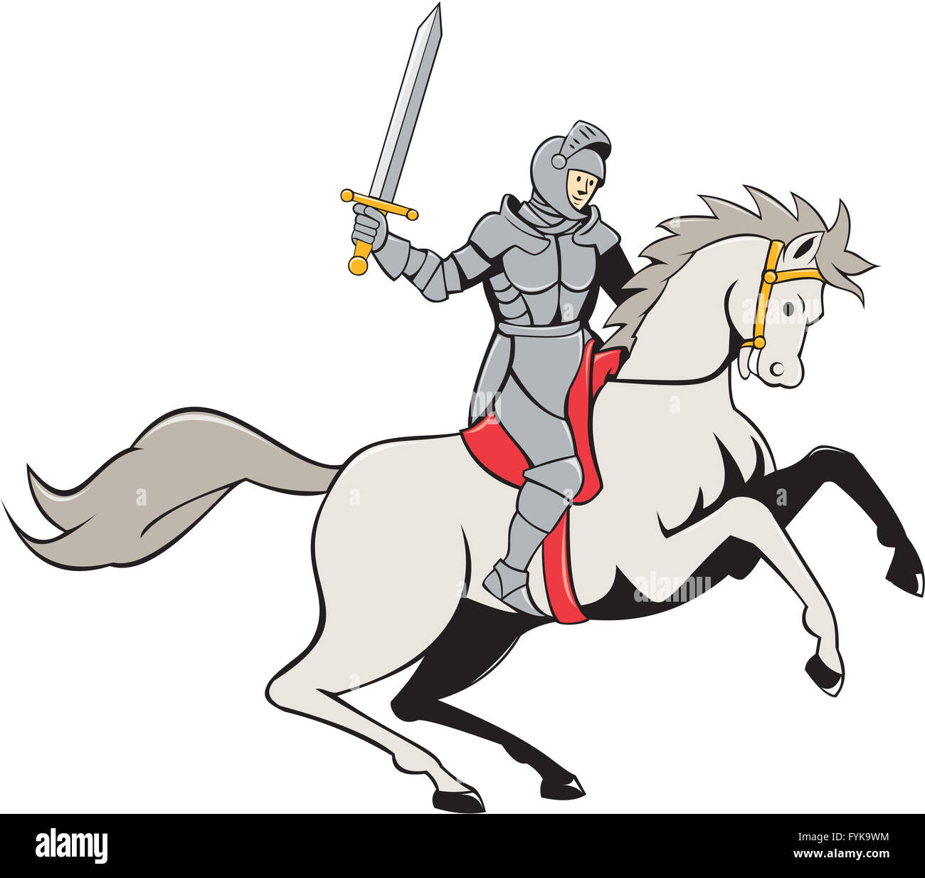 Knight riding horse sword cartoon immagini e fotografie stock ad alta ...