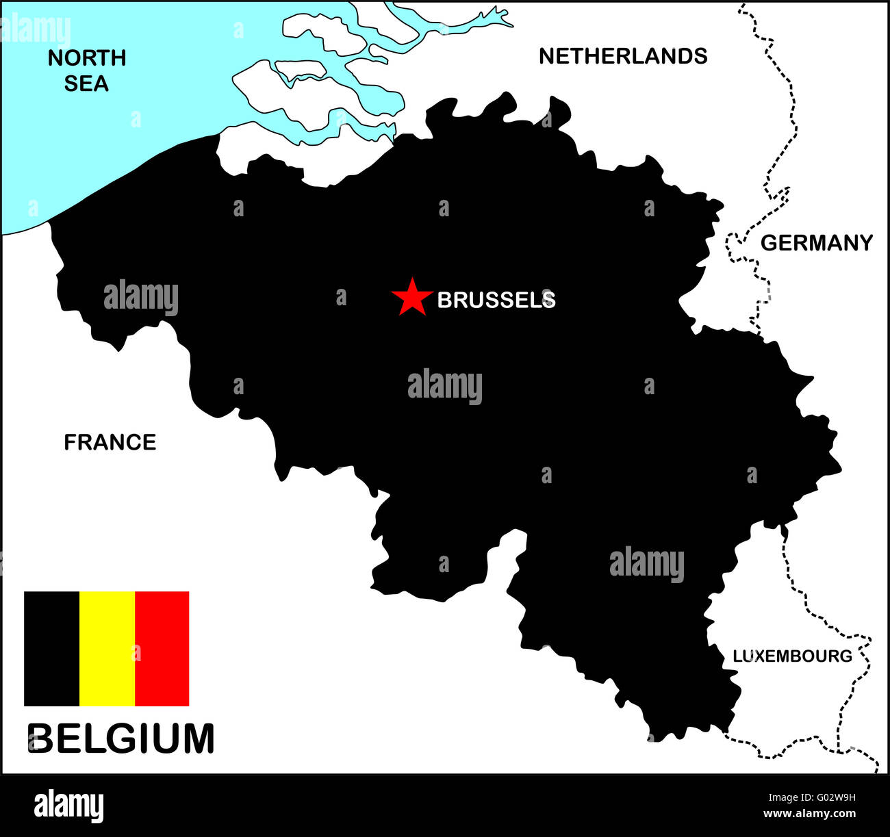 Belgio mappa politica immagini e fotografie stock ad alta risoluzione ...