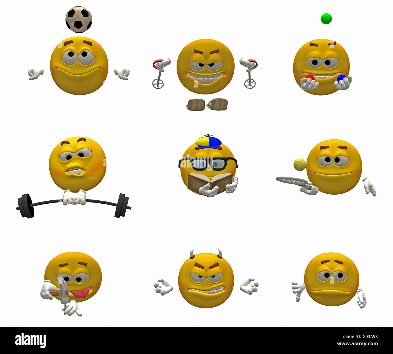 Smileys characters faces cartoon immagini e fotografie stock ad alta ...