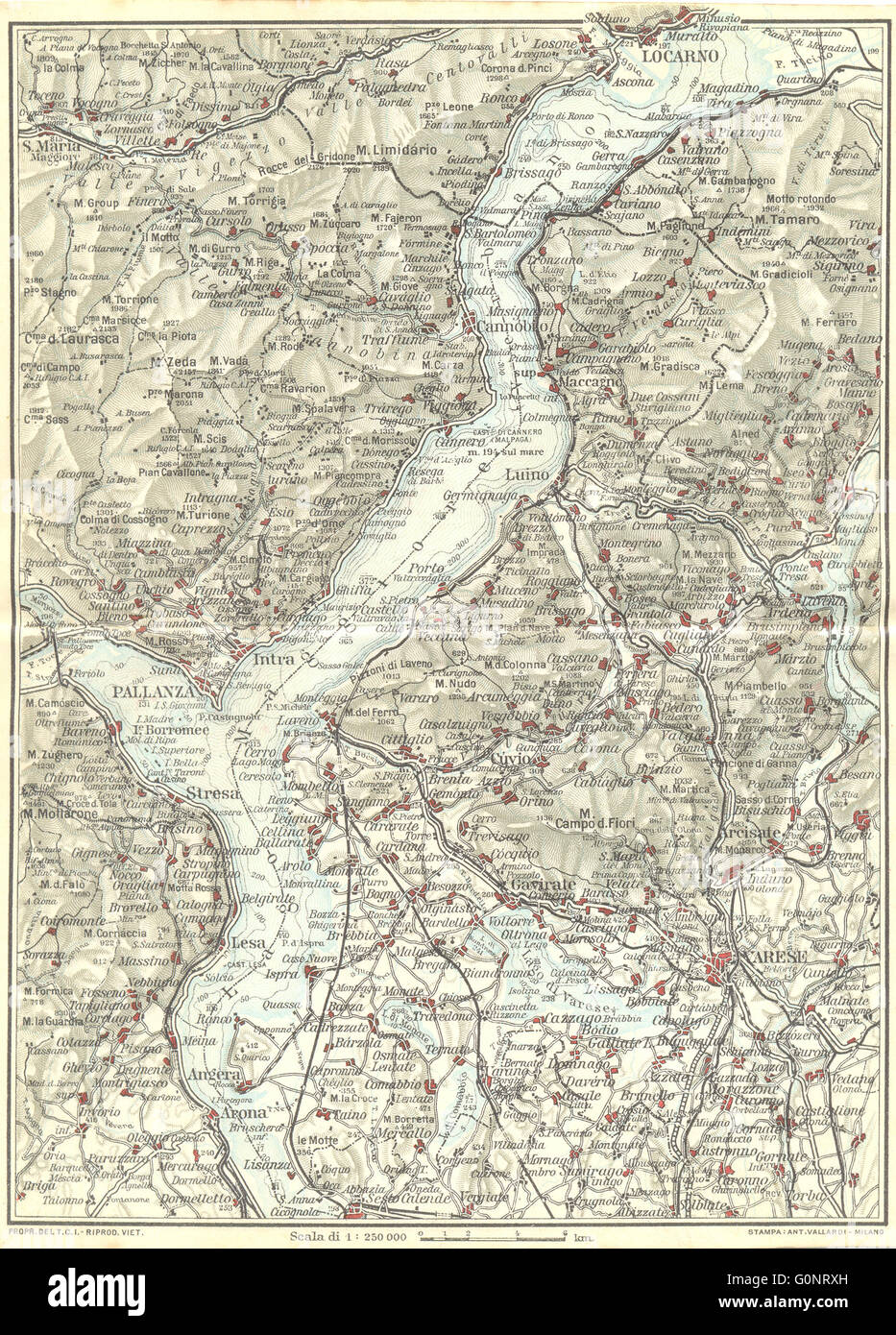 Mappa del lago maggiore immagini e fotografie stock ad alta risoluzione ...