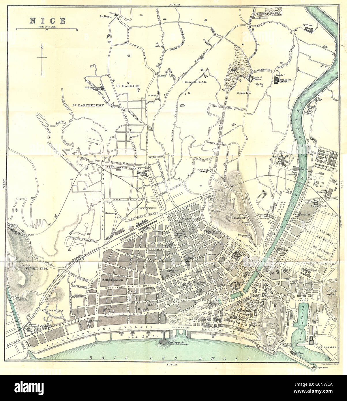 ALPES-MARITIMES: Nizza Cimiez, 1913 Mappa antichi Foto stock - Alamy