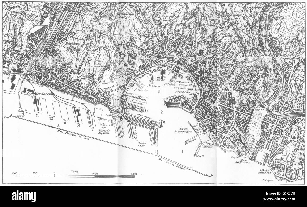 Mappa di genova italia immagini e fotografie stock ad alta risoluzione ...