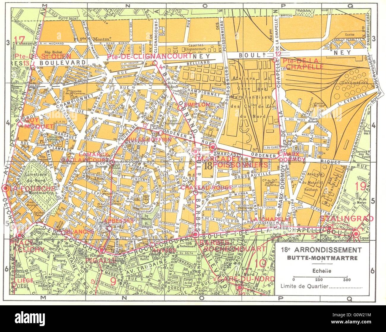 Montmartre paris map immagini e fotografie stock ad alta risoluzione ...