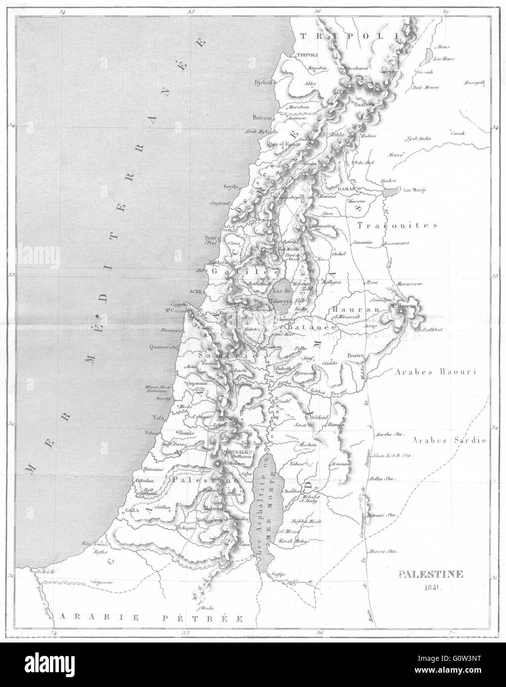 Antique map of israel immagini e fotografie stock ad alta risoluzione ...