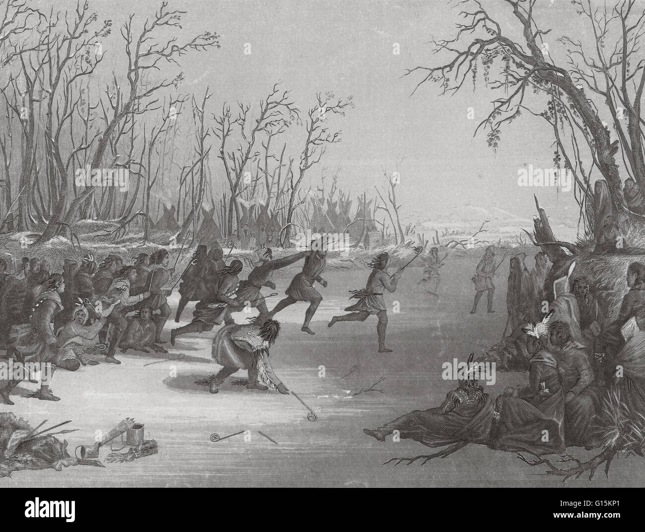 Indiani sioux nativi americani che giocano a palla immagini e ...