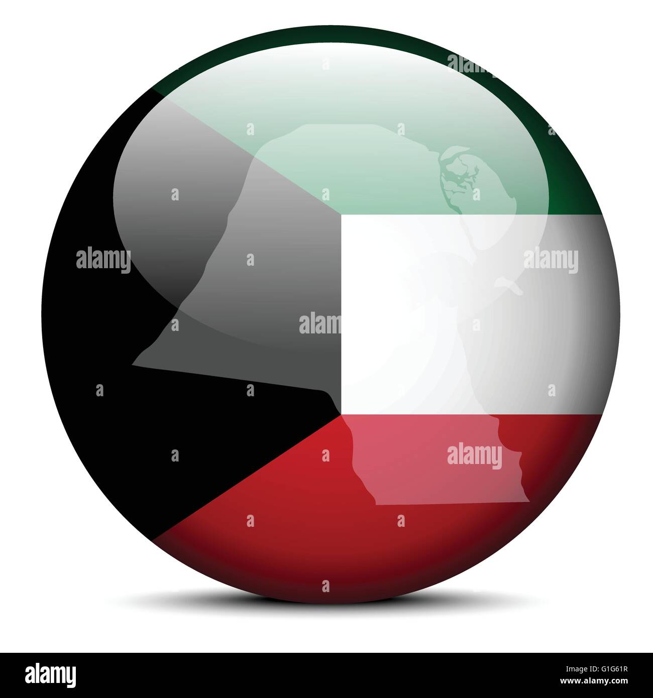 Mappa della bandiera del kuwait Immagini Vettoriali Stock - Alamy