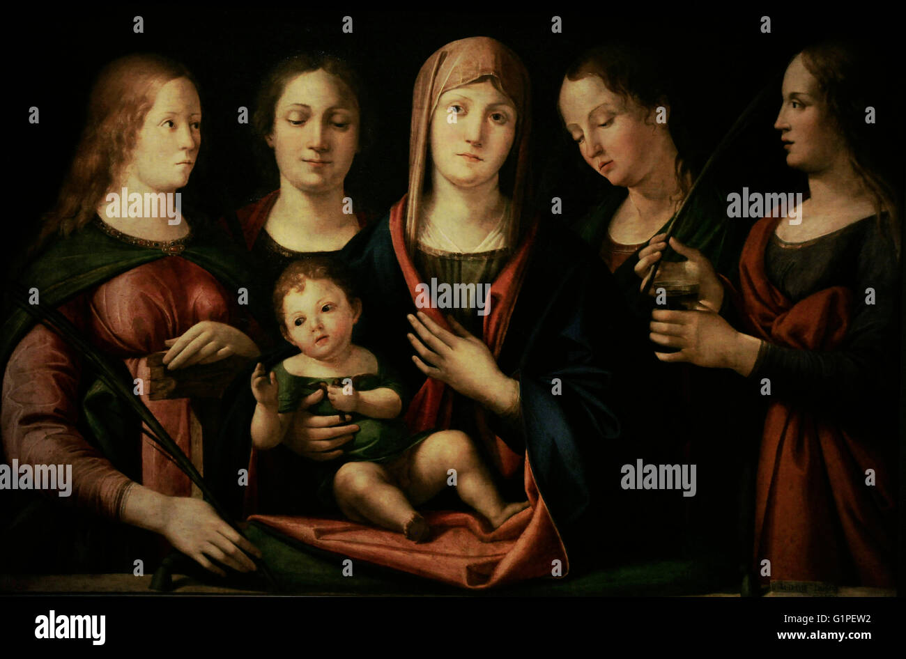 La vergine e il bambino con due santi immagini e fotografie stock ad alta risoluzione - Alamy