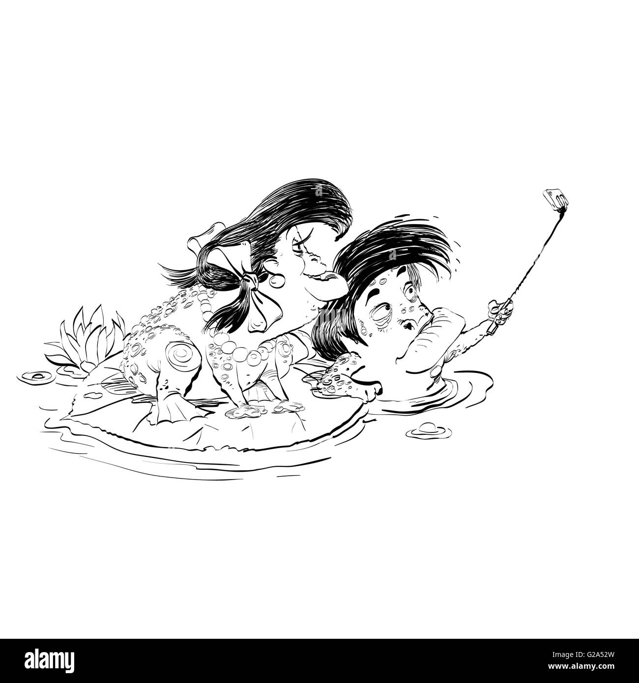 Uomo e rana Foto e Immagini Stock in Bianco e Nero - Alamy