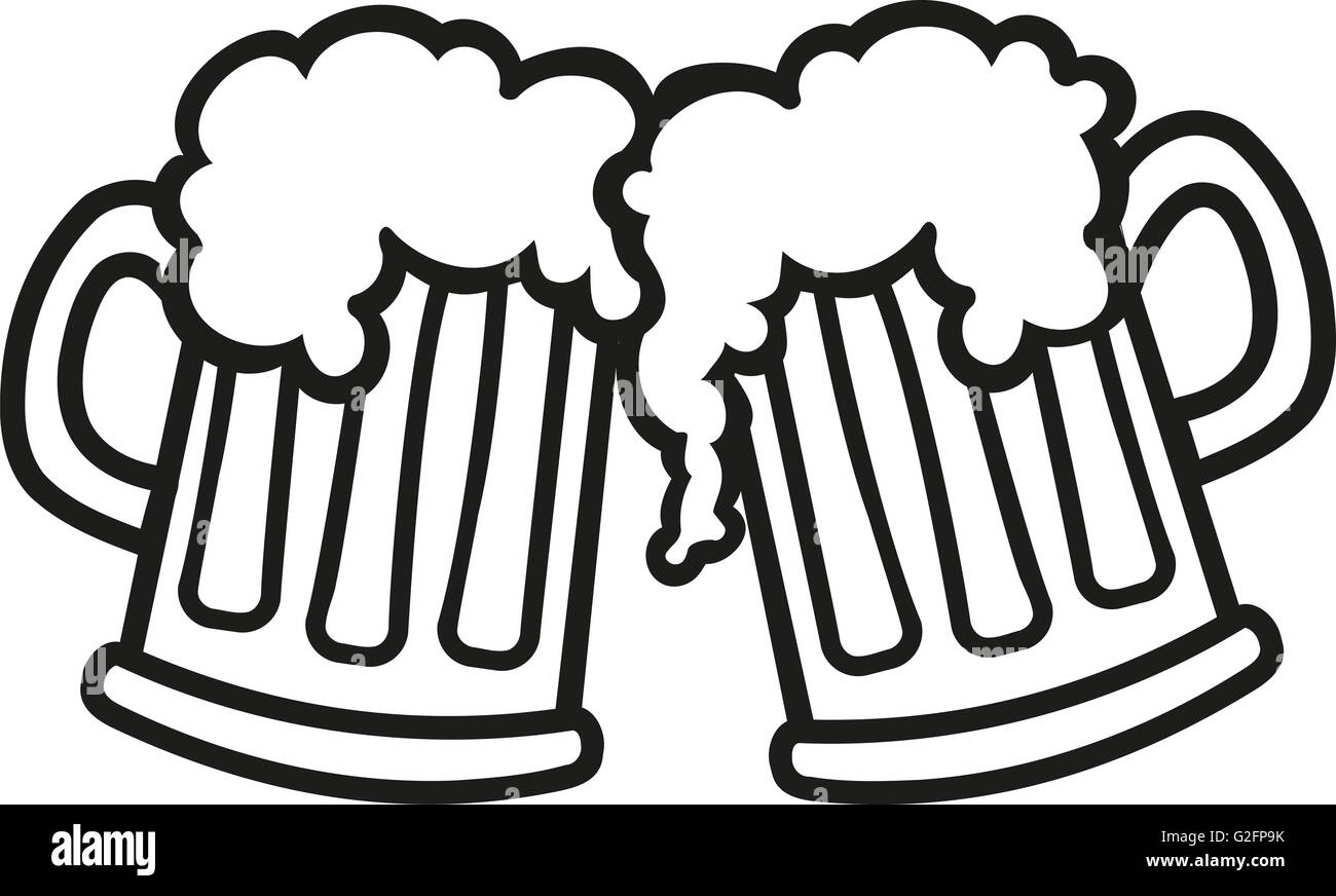 Boccali da birra cartoon cheers Foto stock - Alamy