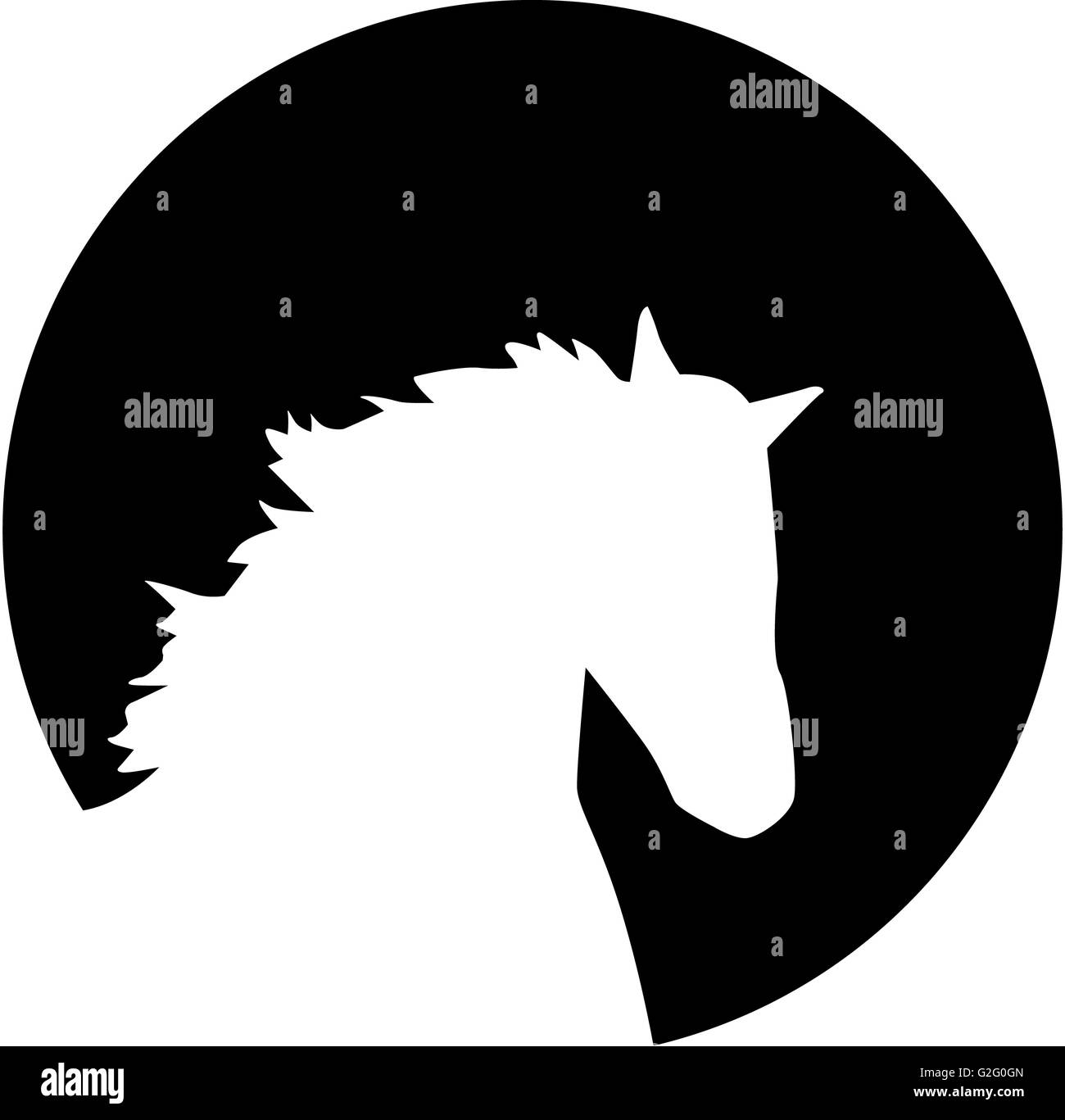 Sagoma di testa di cavallo Foto e Immagini Stock in Bianco e Nero - Alamy