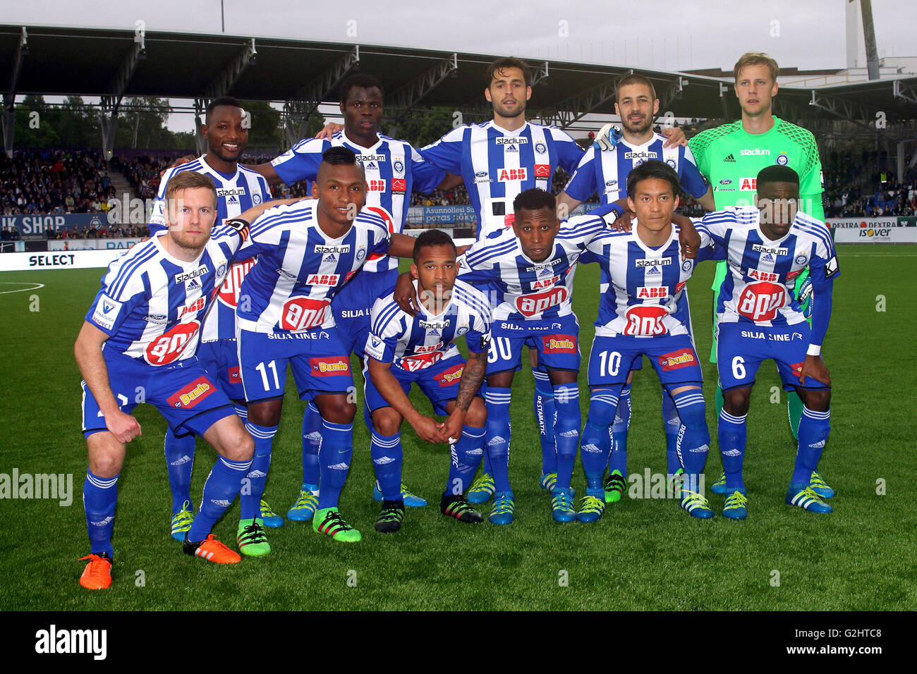 Helsinki, Finlandia. 26 Maggio, 2016. HJK Helsinki gruppo team line-up ...