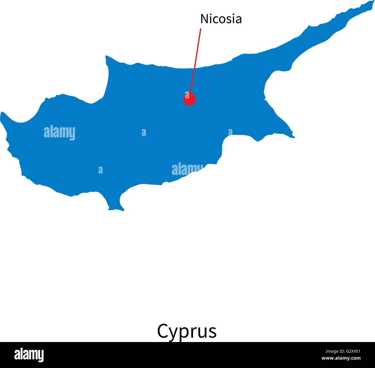 Cyprus political map capital nicosia Immagini Vettoriali Stock - Alamy