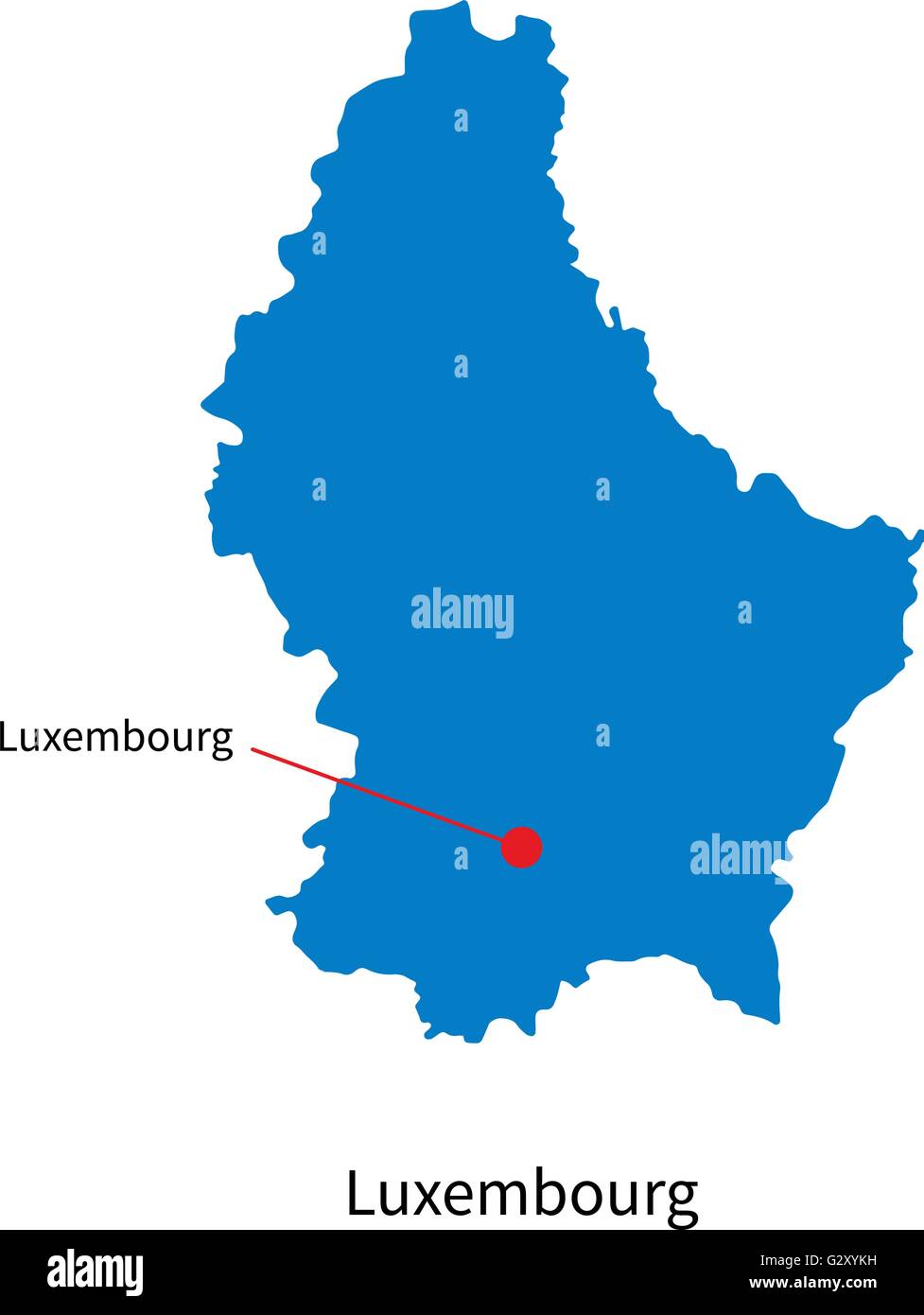 Vettore dettagliata mappa di Lussemburgo e la città capitale Immagine e ...