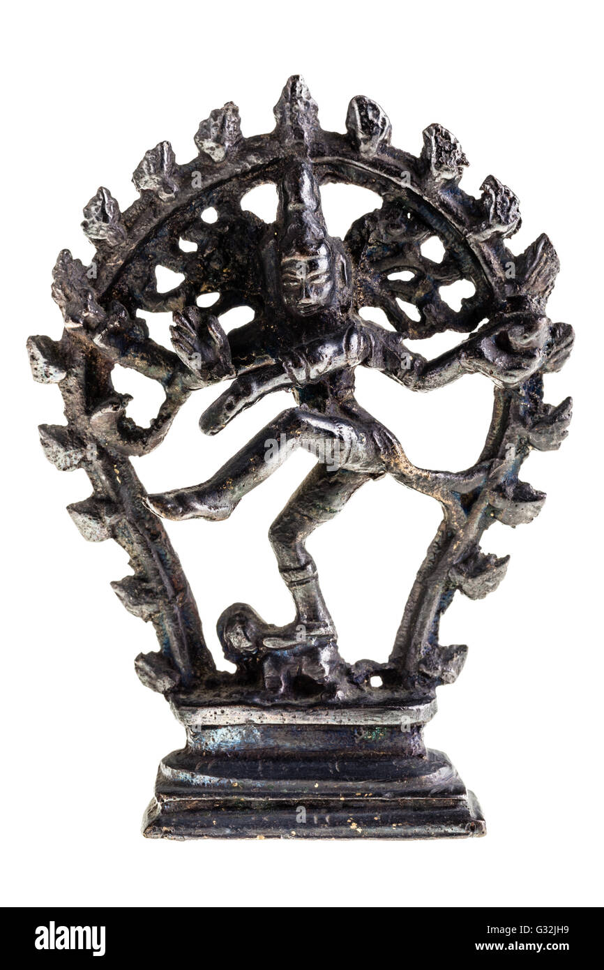 Statua di indian dio indù Shiva ballando Nataraja. isolato su sfondo ...