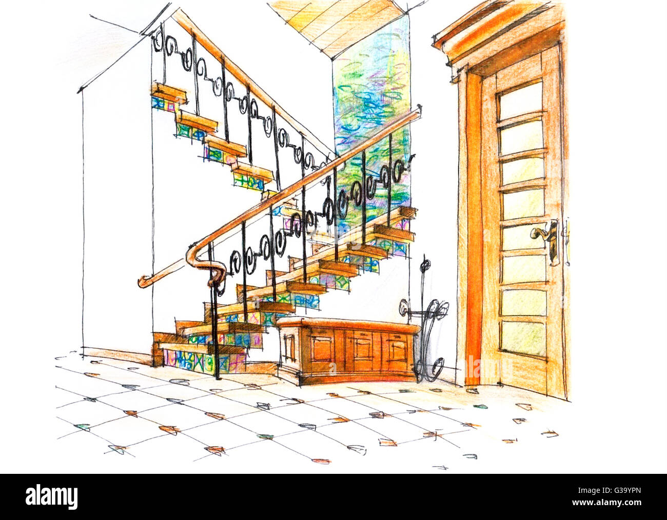 Disegno progetto scale immagini e fotografie stock ad alta risoluzione ...