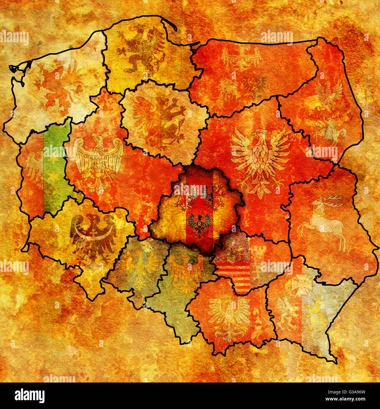Vecchia mappa della polonia immagini e fotografie stock ad alta ...