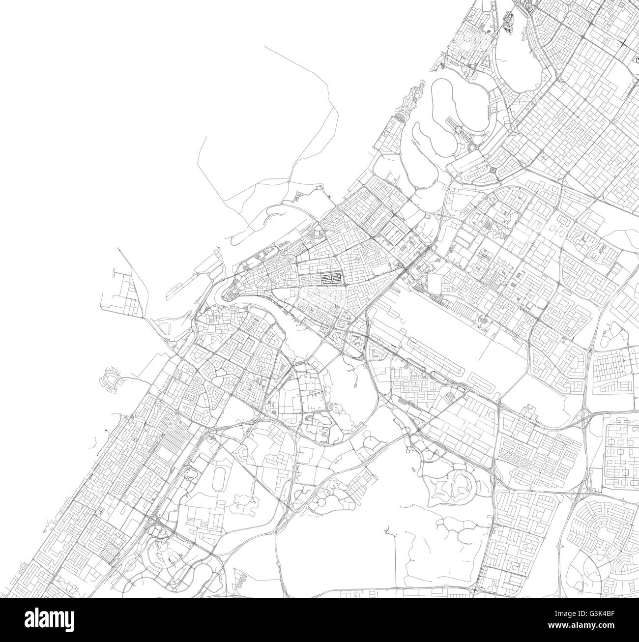 Mappa satellitare di dubai Immagini Vettoriali Stock - Alamy