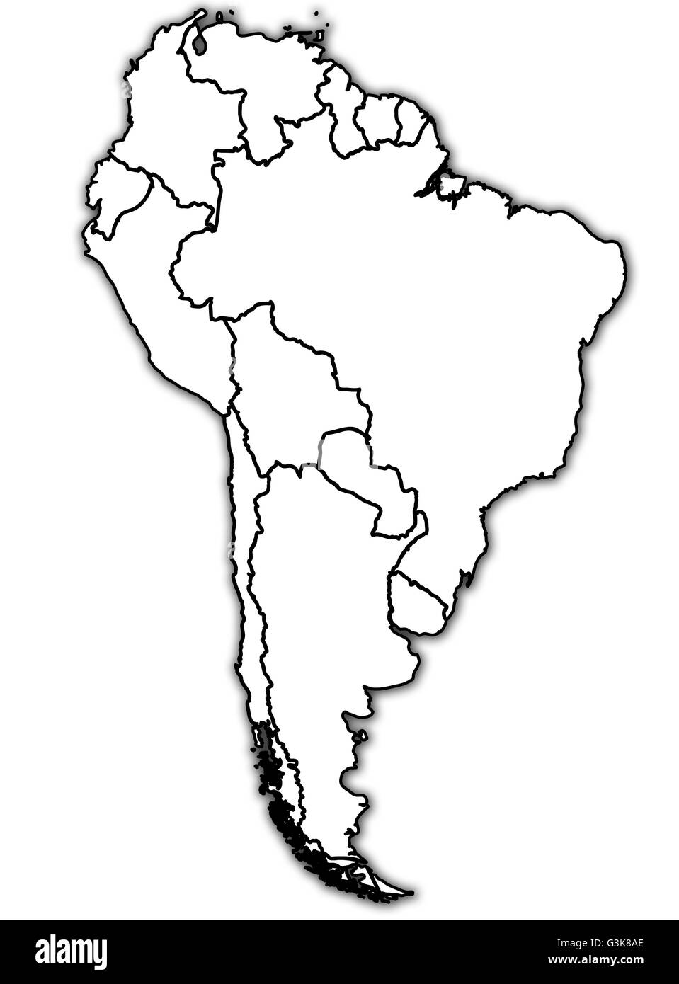 Mappa politica del sud america immagini e fotografie stock ad alta ...