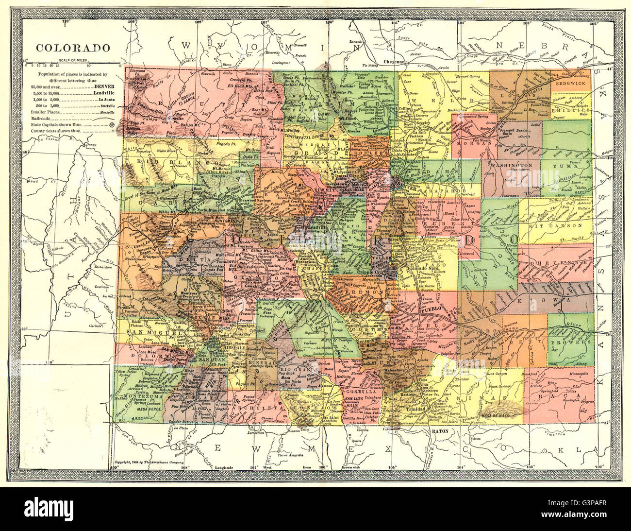 Mappa dello stato del colorado immagini e fotografie stock ad alta ...