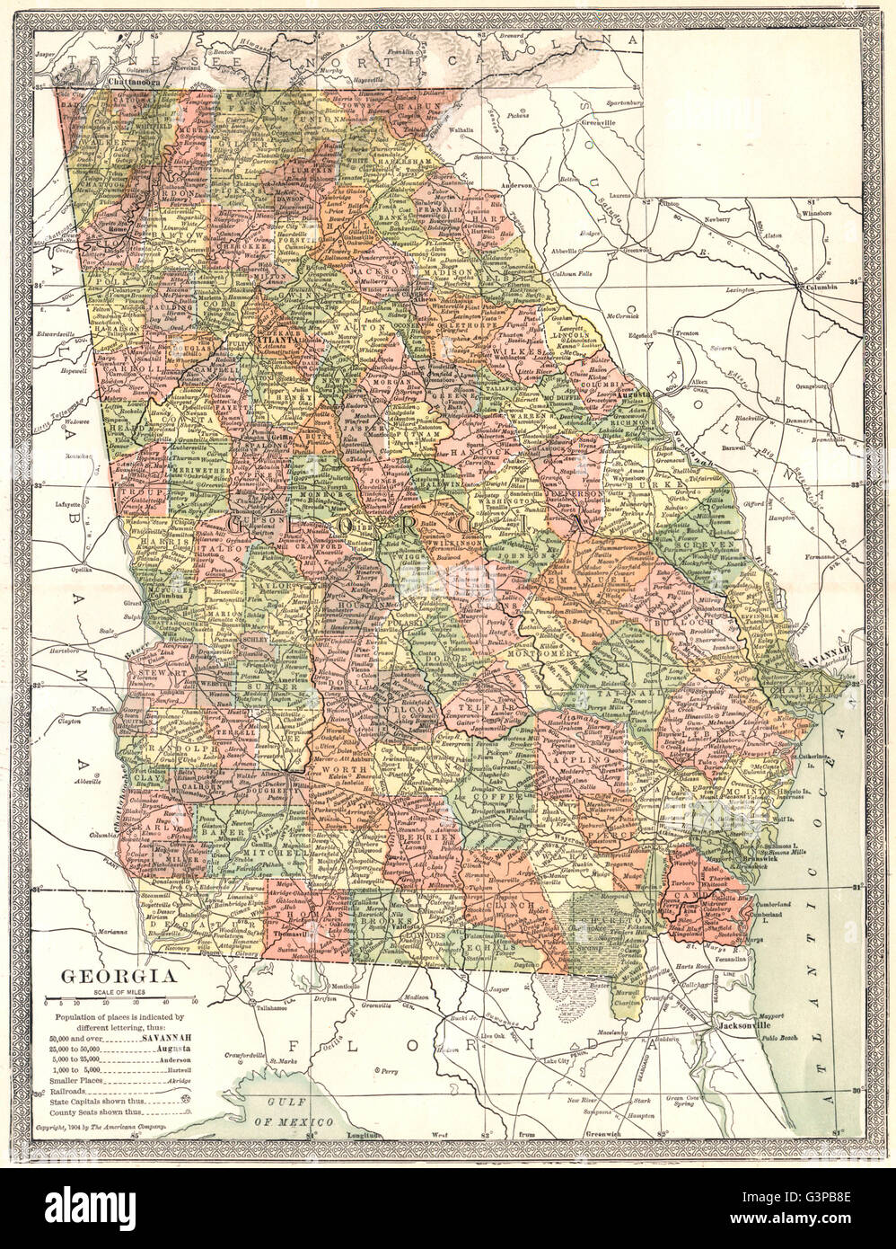 Mappa dello stato della georgia immagini e fotografie stock ad alta ...